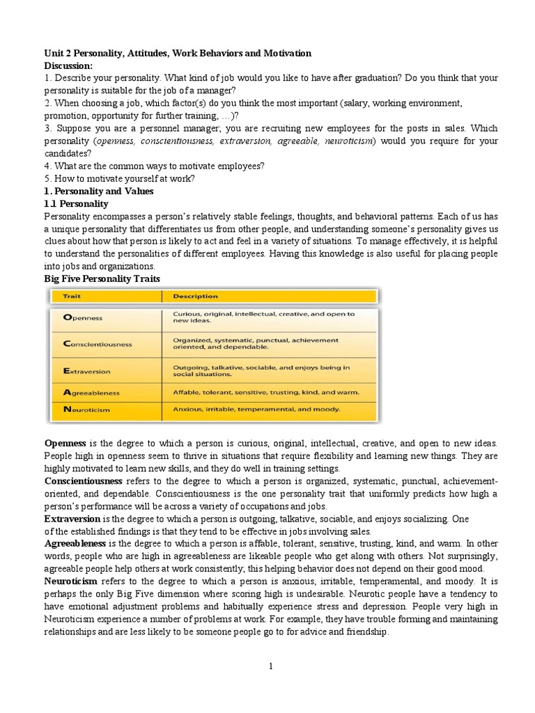 Unit 2 Motivation | PDF