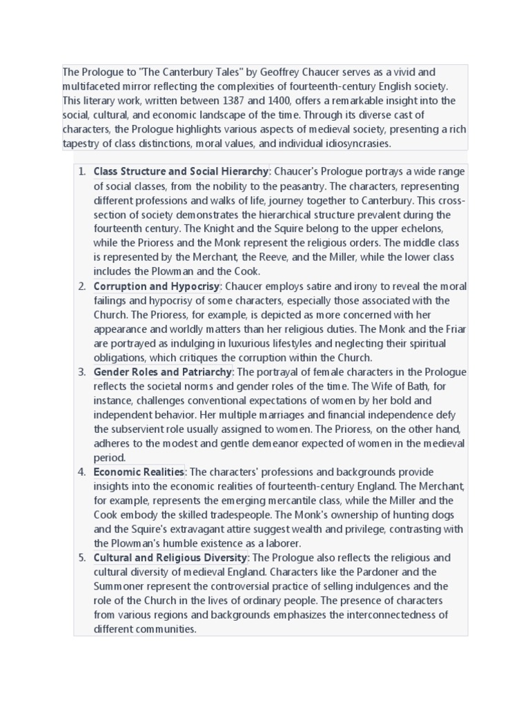 Chaucer Question | PDF