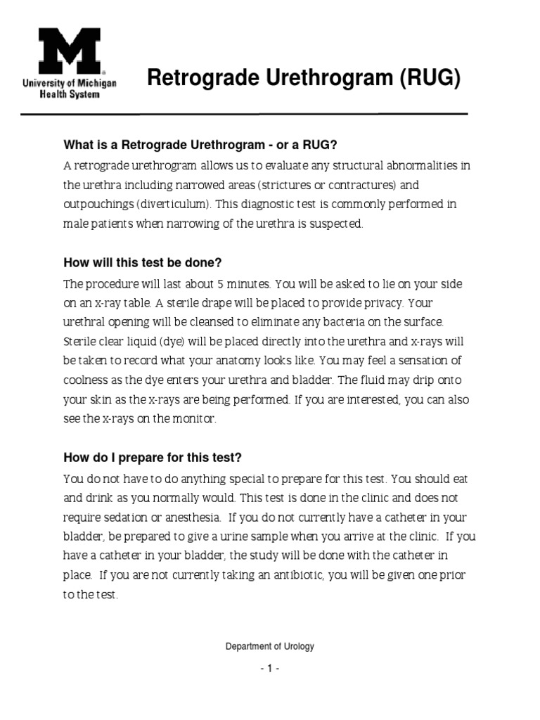 Retrograde Urethrogram | PDF