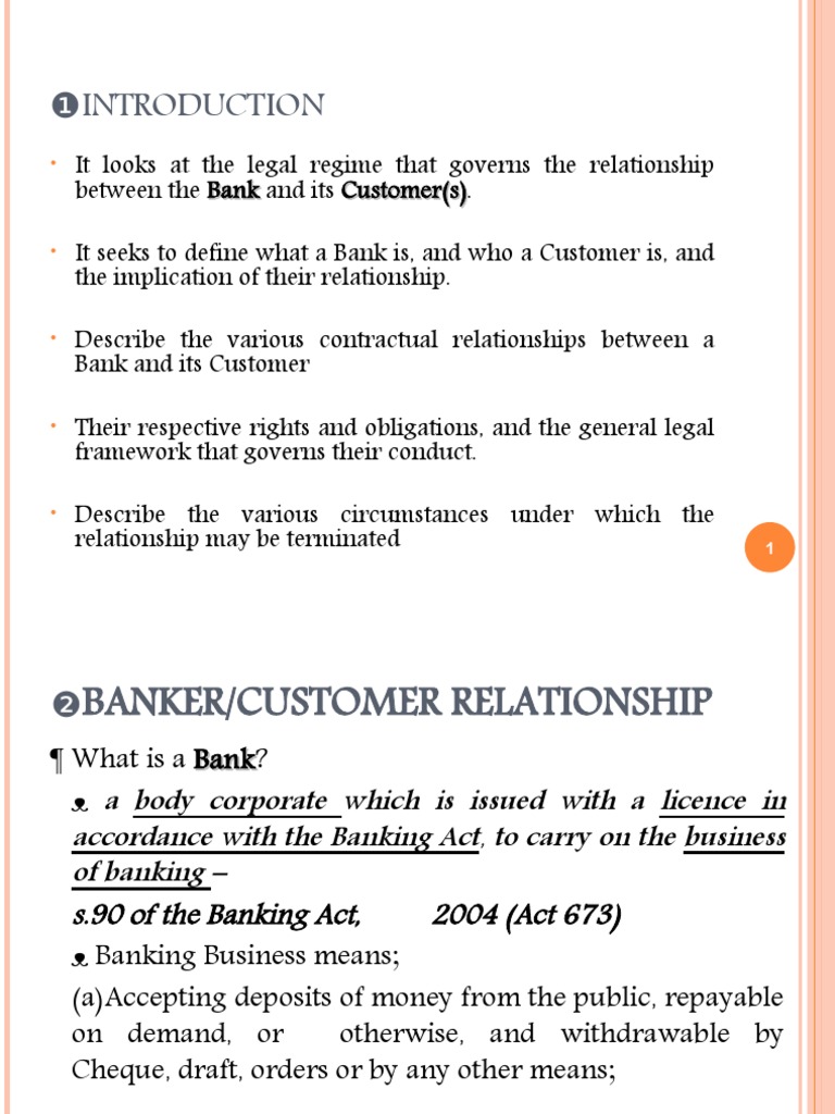 Banker-Customer Relationship Overview | PDF | Banks | Cheque