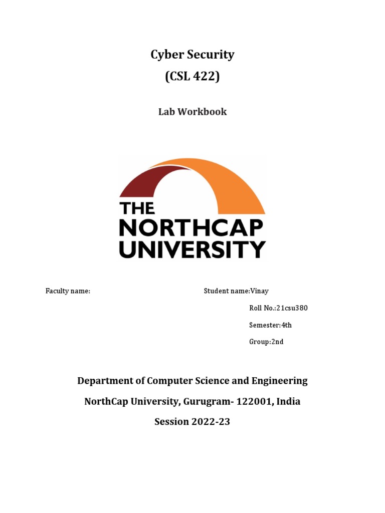 CS Lab Workbook | PDF