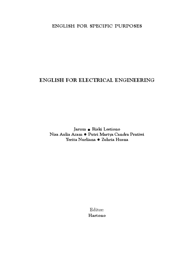 English For Electrical Engineering | PDF | Nikola Tesla | Renewable Energy