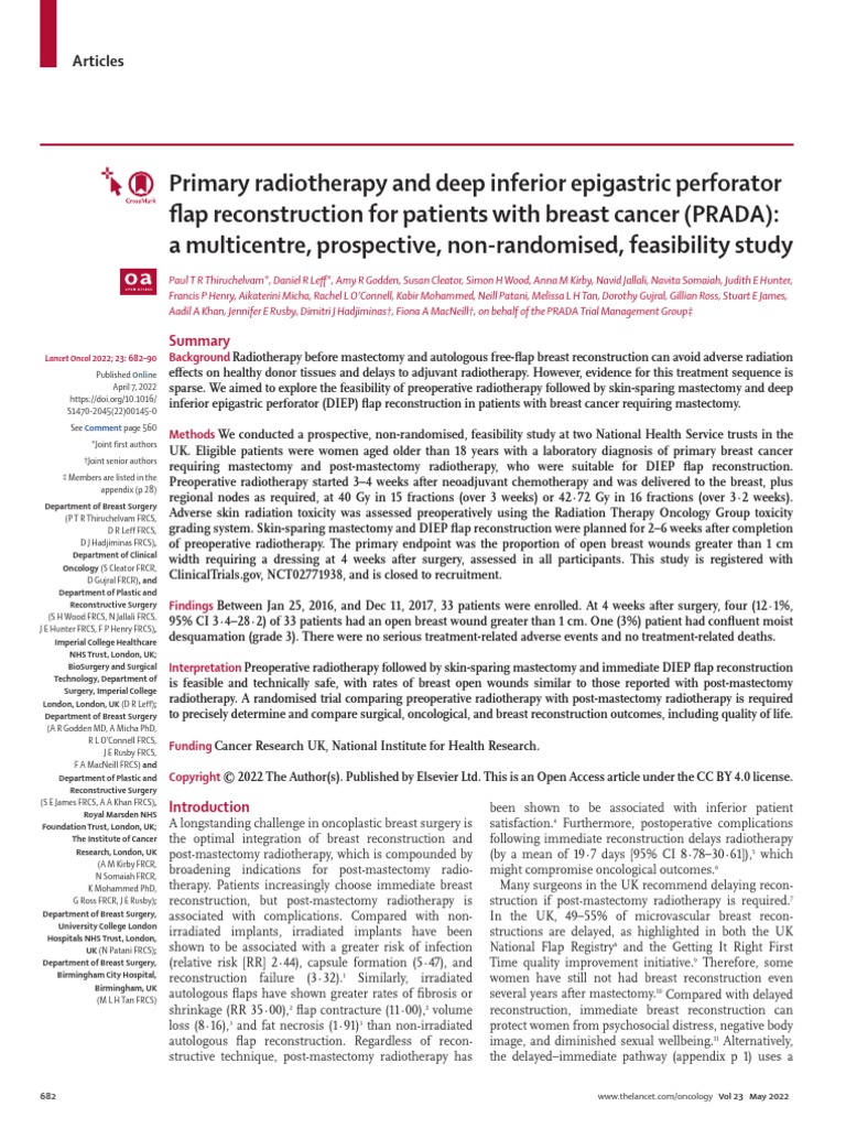 Primary Radiotherapy and Deep Inferior Epigastric Perforator Flap ...