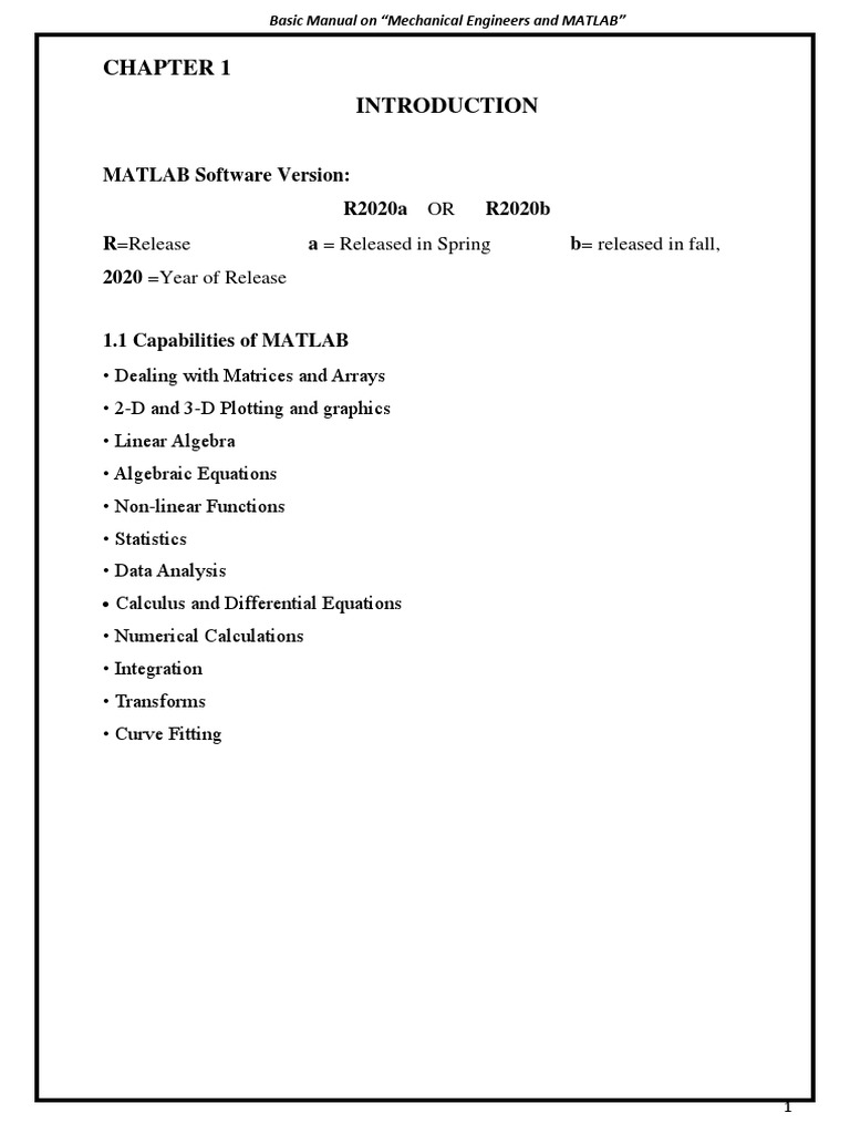 Updated MATLab Manual Content | PDF