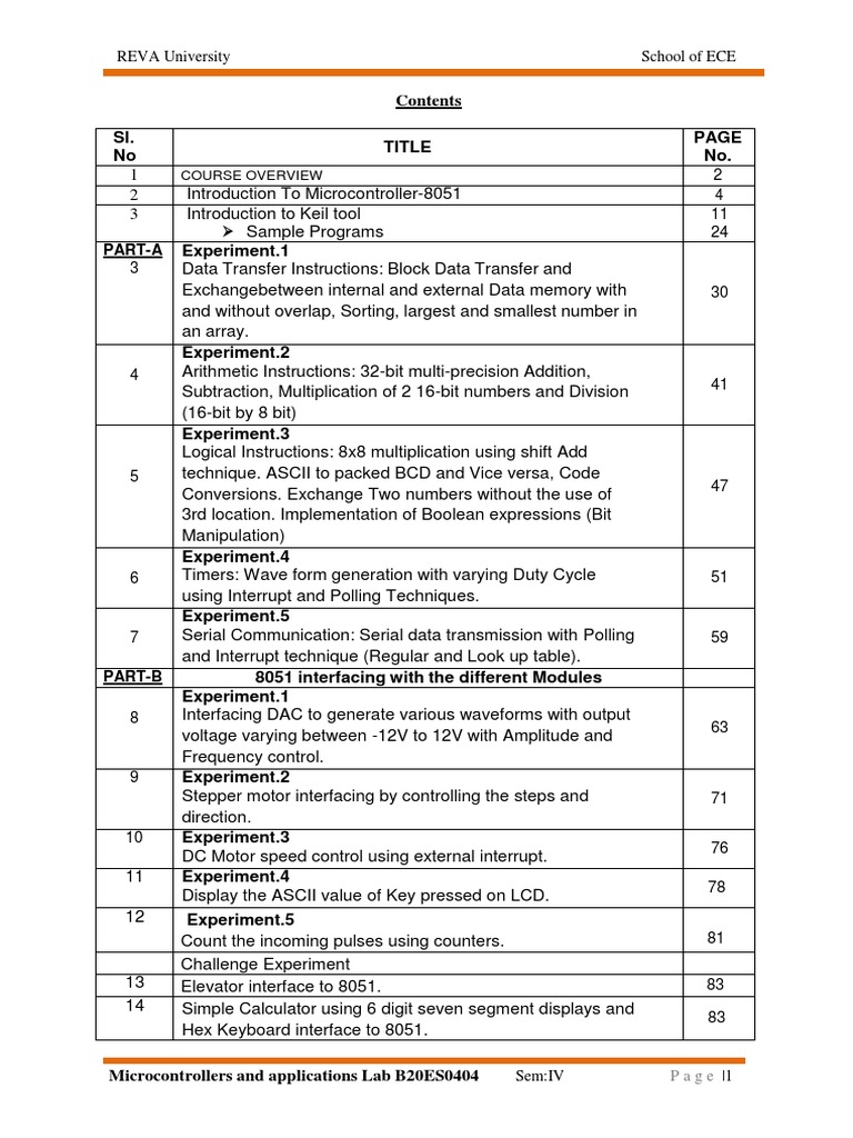 Mechatronics - MC Lab Manual | PDF | Microcontroller | Central ...