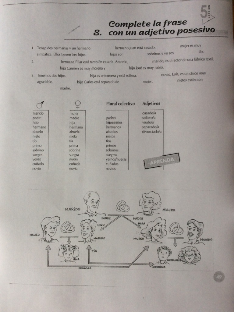 Adjetivos Posesivos y Familia | PDF