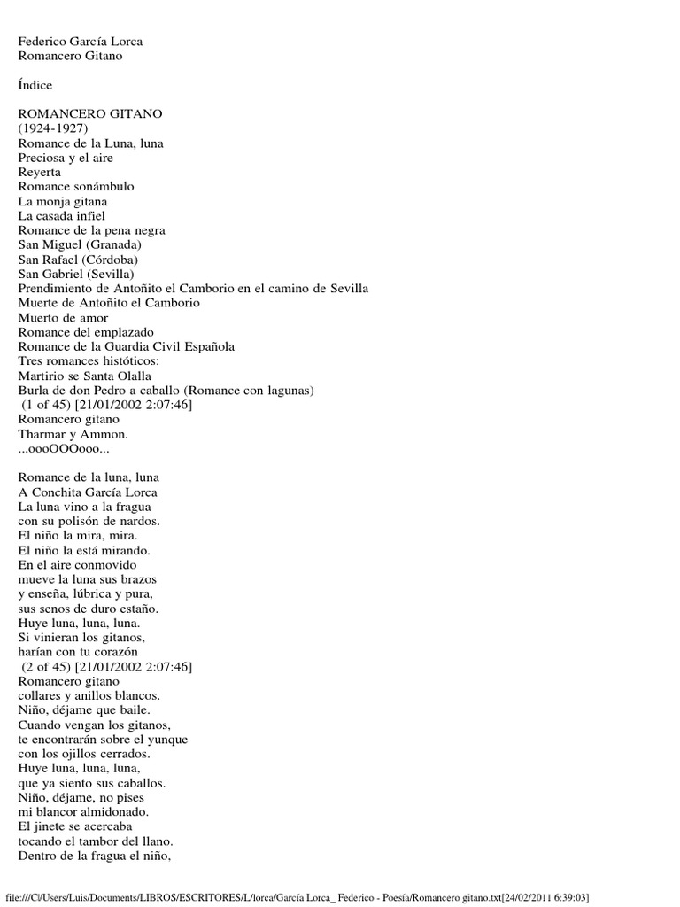 Romancero Gitano | PDF