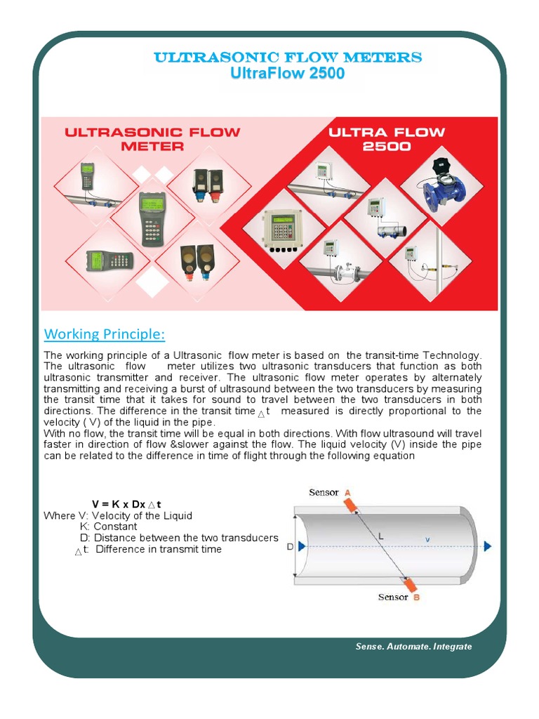 UltraFlow 2500-Ultrasonic Flow meter Data sheet | PDF | Flow Measurement | Ultrasound