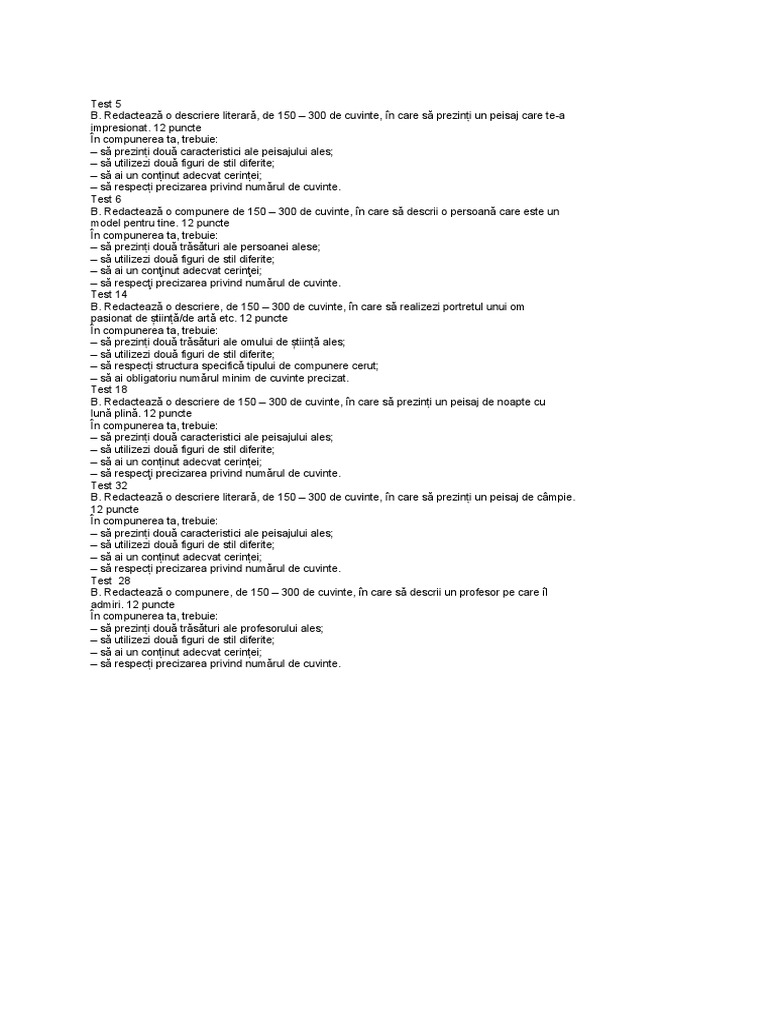 Compuneri Descriptive | PDF