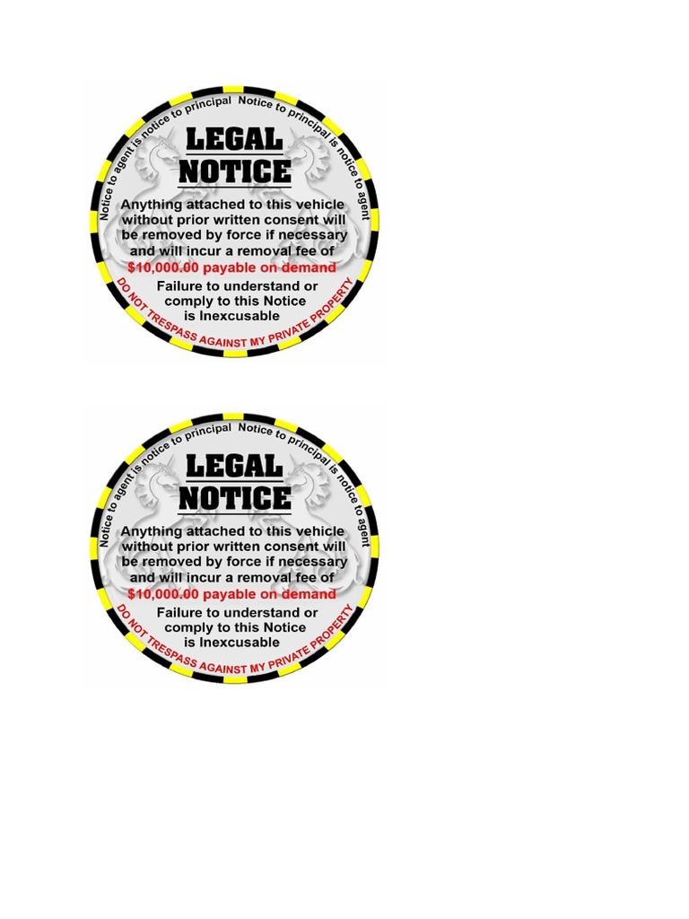 Trespass Notice For Vehicle | PDF