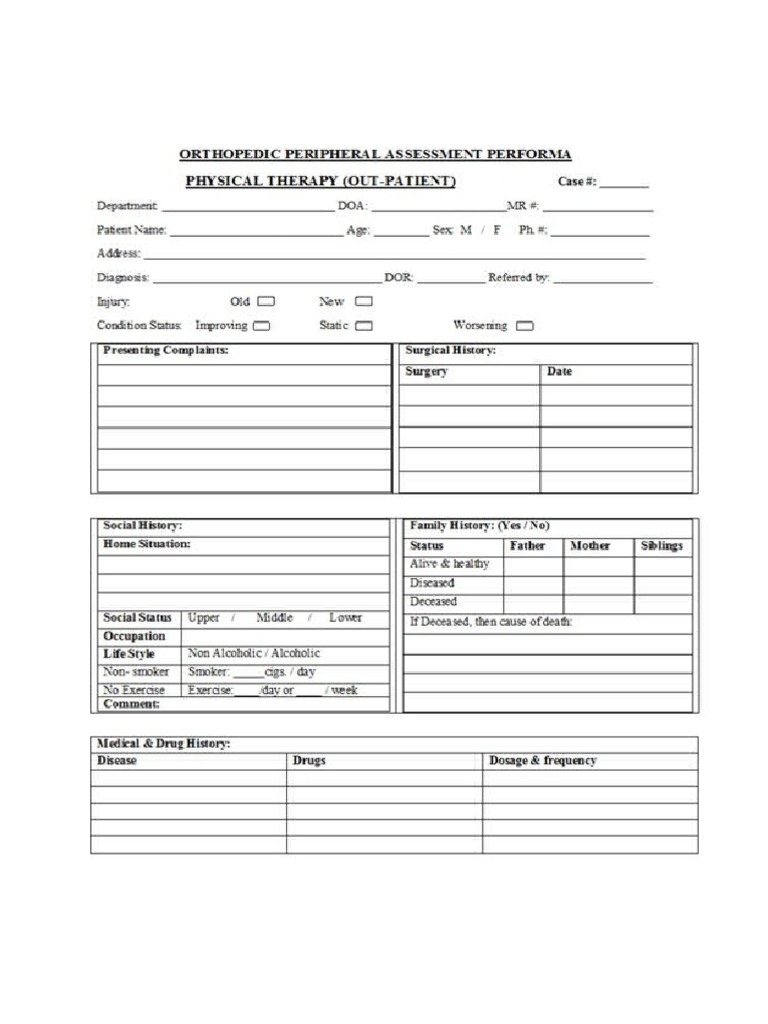 Musculoskeletal assessment form 8 | PDF