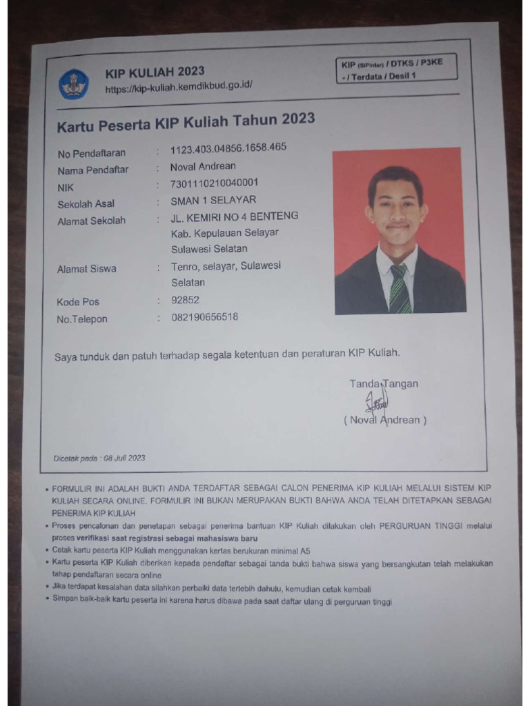 Bukti Daftar Kip - Compressed | PDF