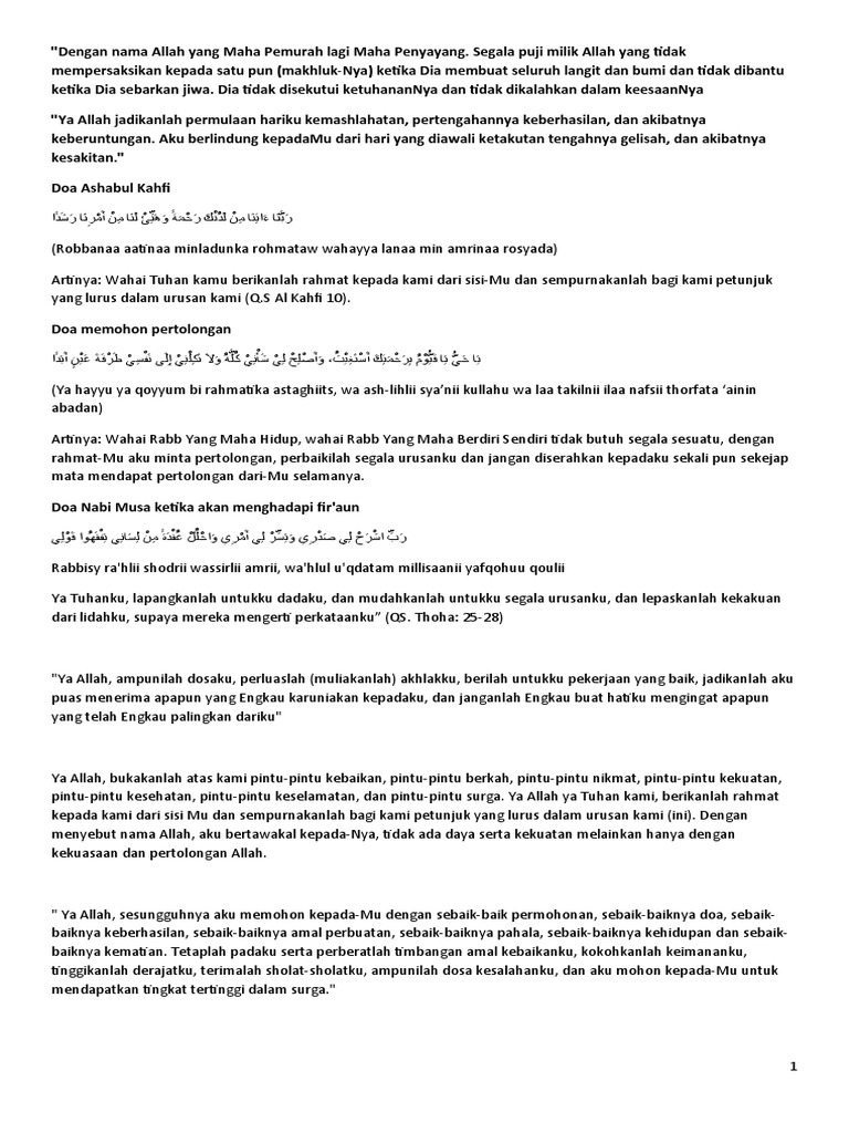 doa edit bahan | PDF