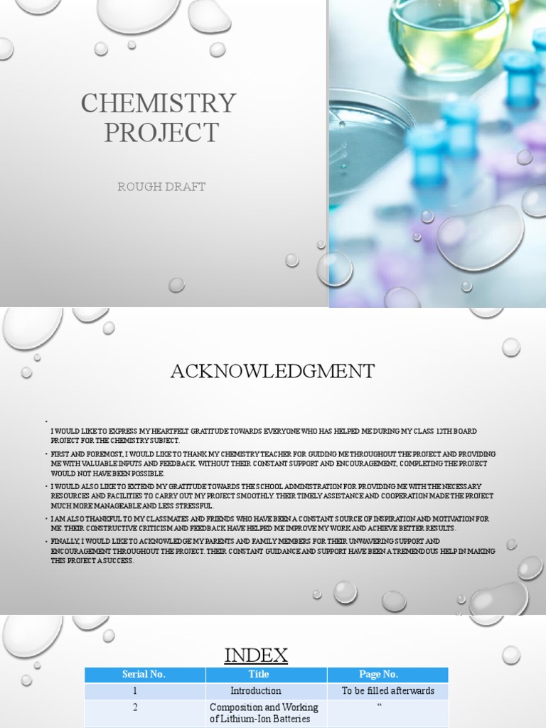 Chemistry Project Class 12 | PDF