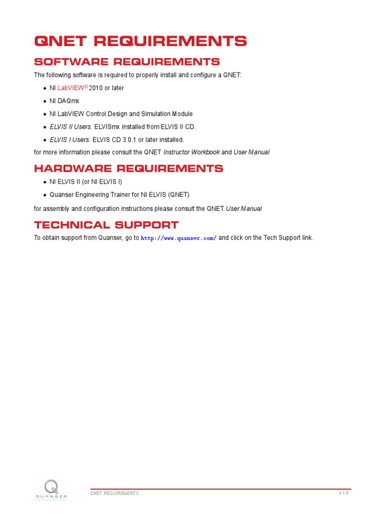 QNET Setup Guide for LabVIEW Users | PDF
