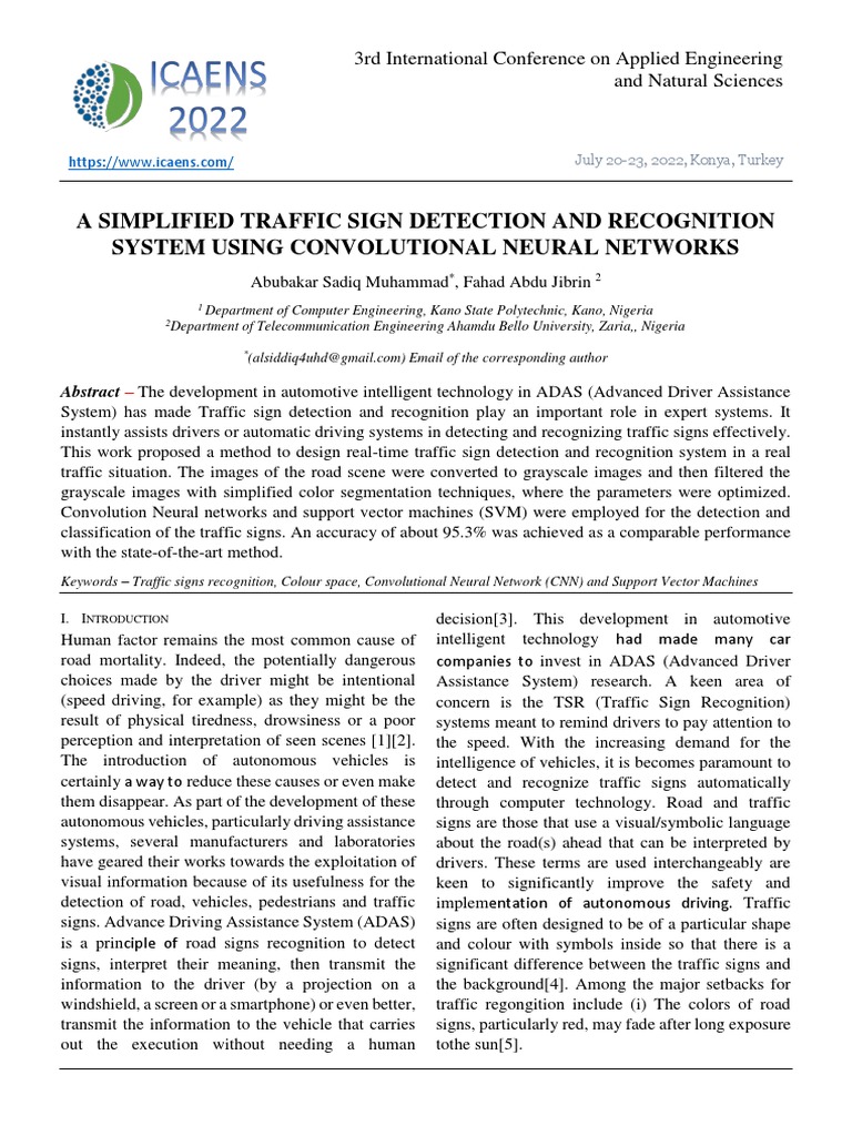 Iceans Paper 3-A Simplified Traffic Sign Detection and Recognition ...
