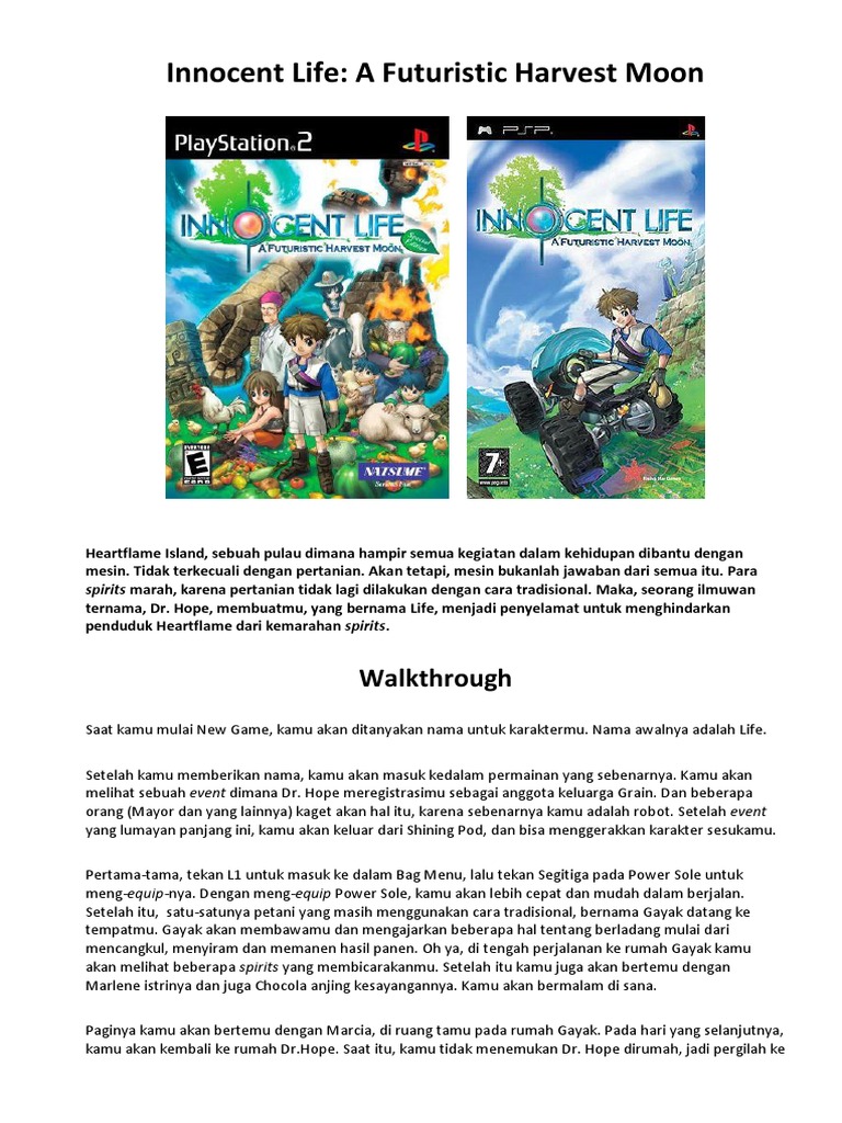 Innocent Life A Futuristic Harvest Moon (PSP - PS2) | PDF