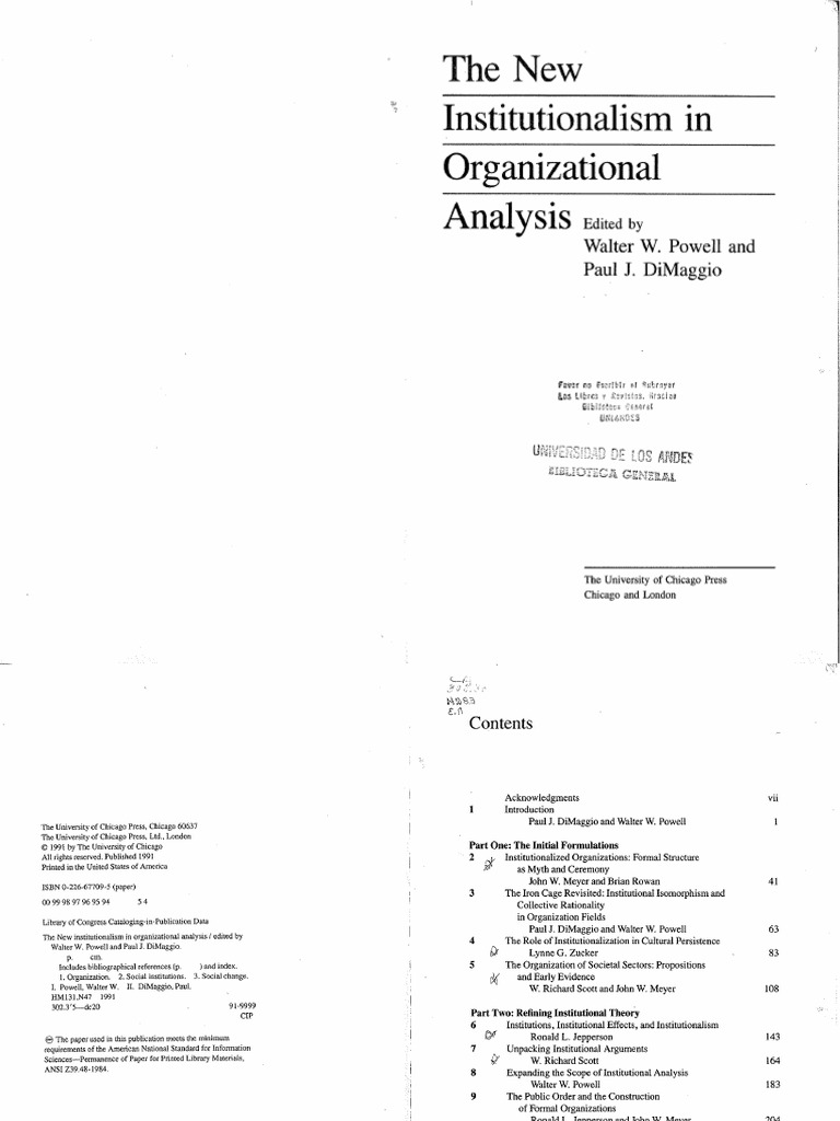 Di Maggio, P.J. & Powell, W. (1991) - Chapter 1. Introduction (p.1-38 ...