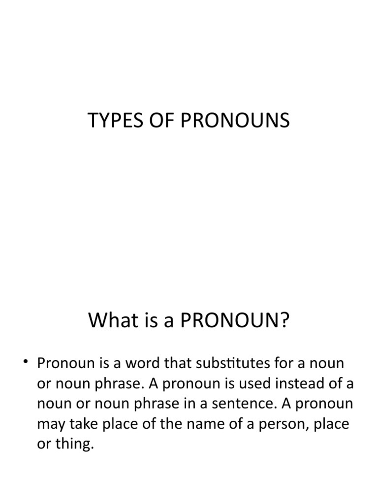 Overview of Pronoun Types | PDF