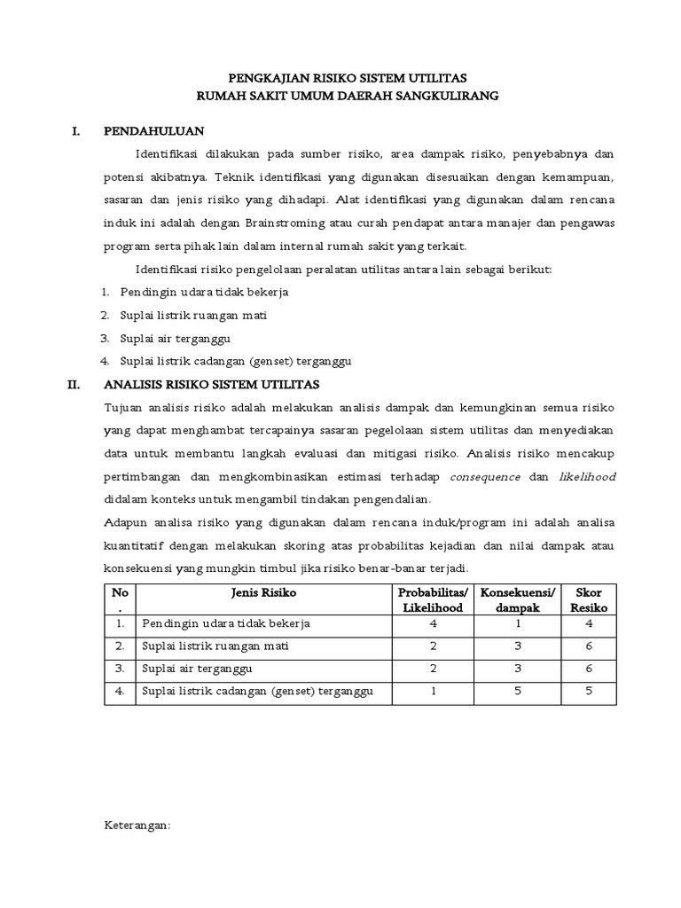 Pengkajian Risiko Sistem Utilitas (MFK 8 Ep 2) | PDF