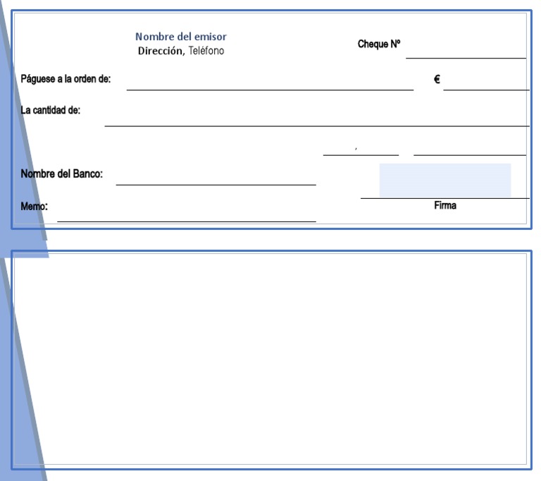 Formato de Cheque para Llenar en Word | PDF