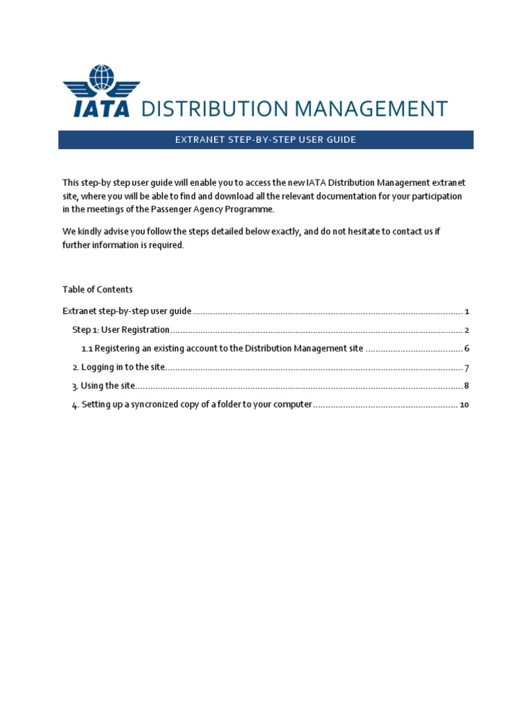 IATA Distribution Management Website - Step by Step User Guide | PDF