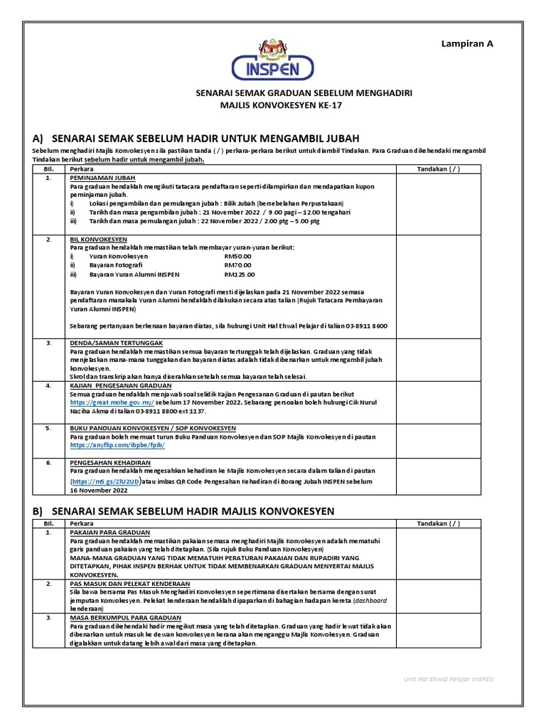 Lampiran A. Senarai Semak | PDF