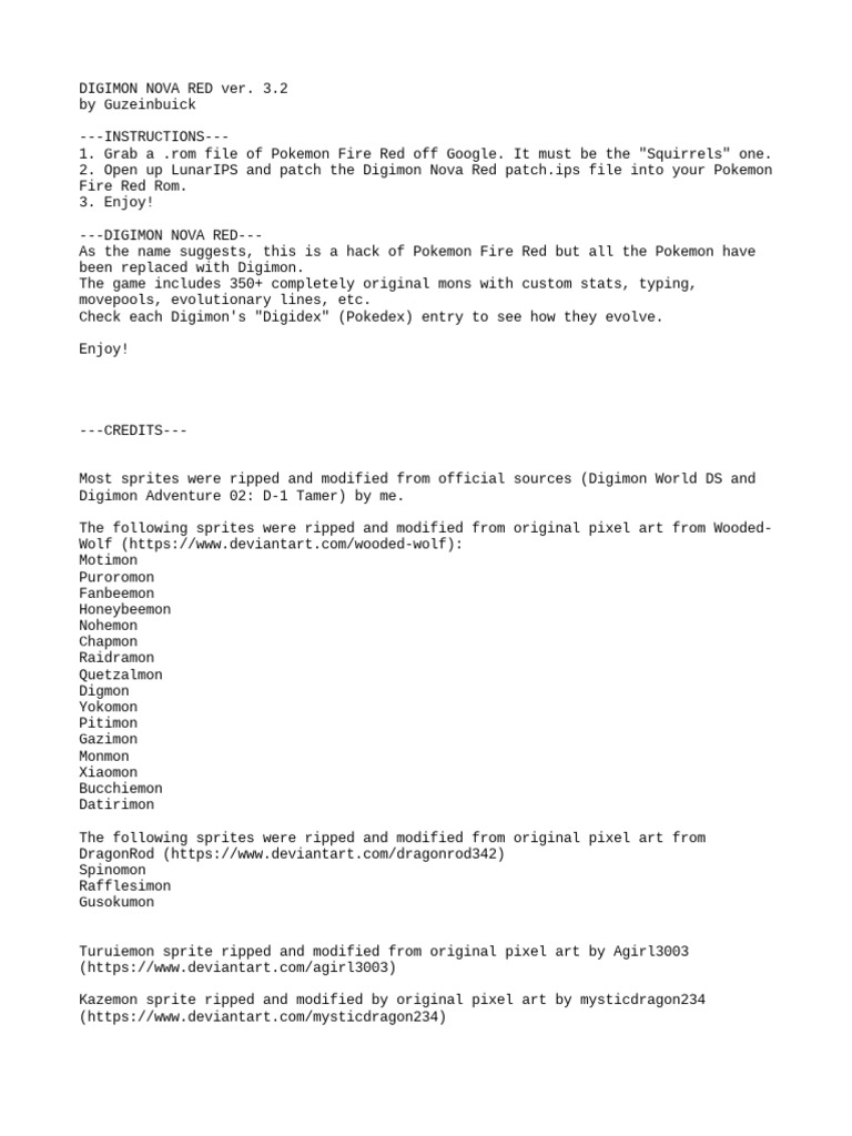 Instructions and Credits | PDF