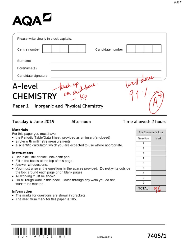 P1 June 2019 QP | PDF