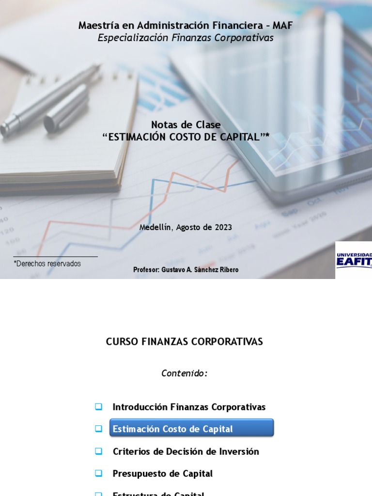 Notas Clase EAFIT WACC Agosto 2023 R | PDF
