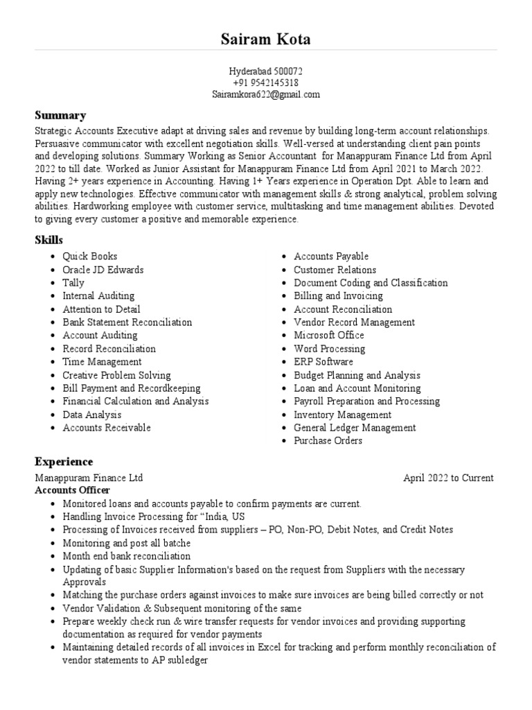 sai resume | PDF