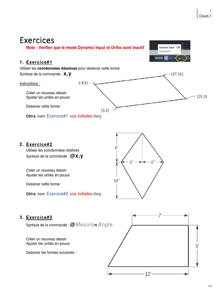 Exercices AutoCAD pour bâtiments | PDF