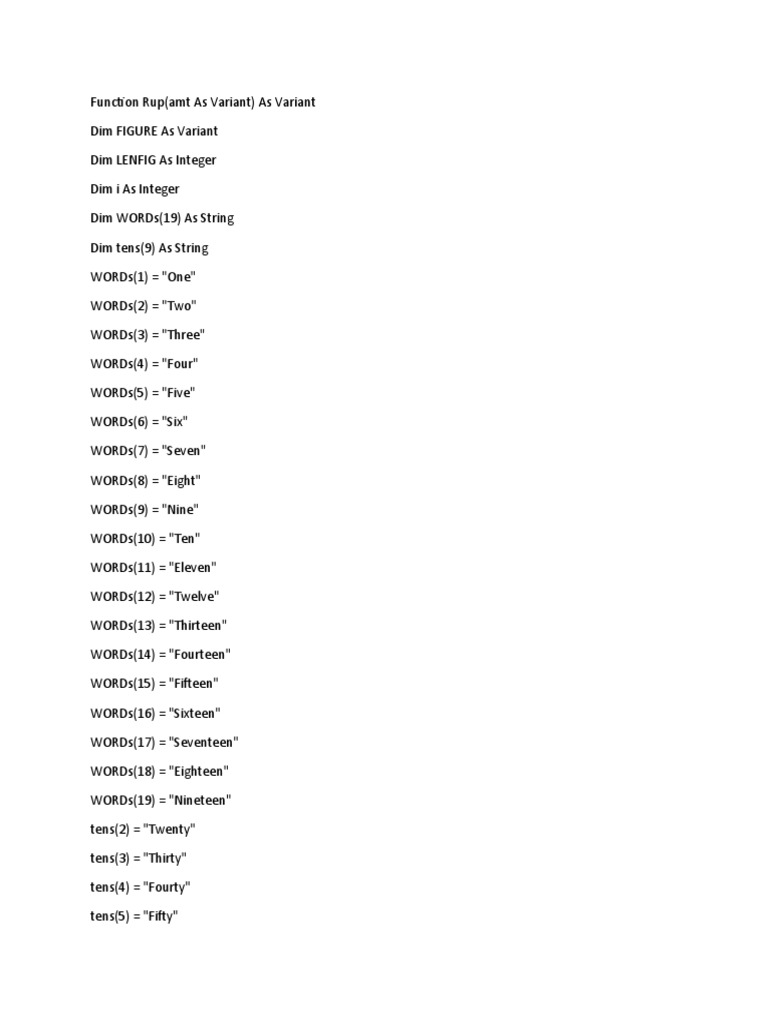Numbers To Rupees Format | PDF