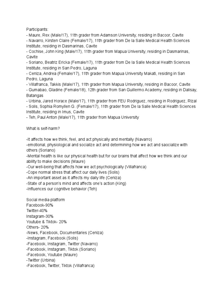 Group10 - Transcribed Data | PDF | Mental Health | Major Depressive Disorder