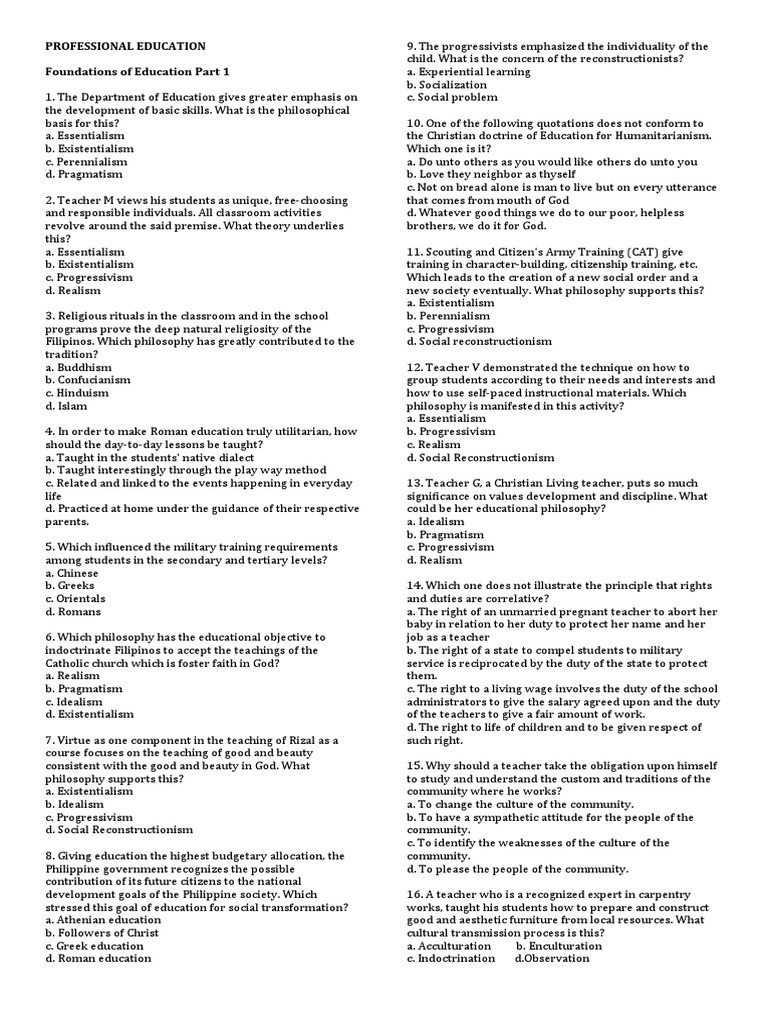 1 LET ProfEd Reviewer | PDF | Learning | Thought 1 LET ProfEd Reviewer | PDF | Learning | Thought
