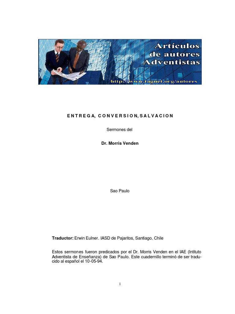 Entrega, Conversion, Salvacion - Ptor Morris Venden | PDF
