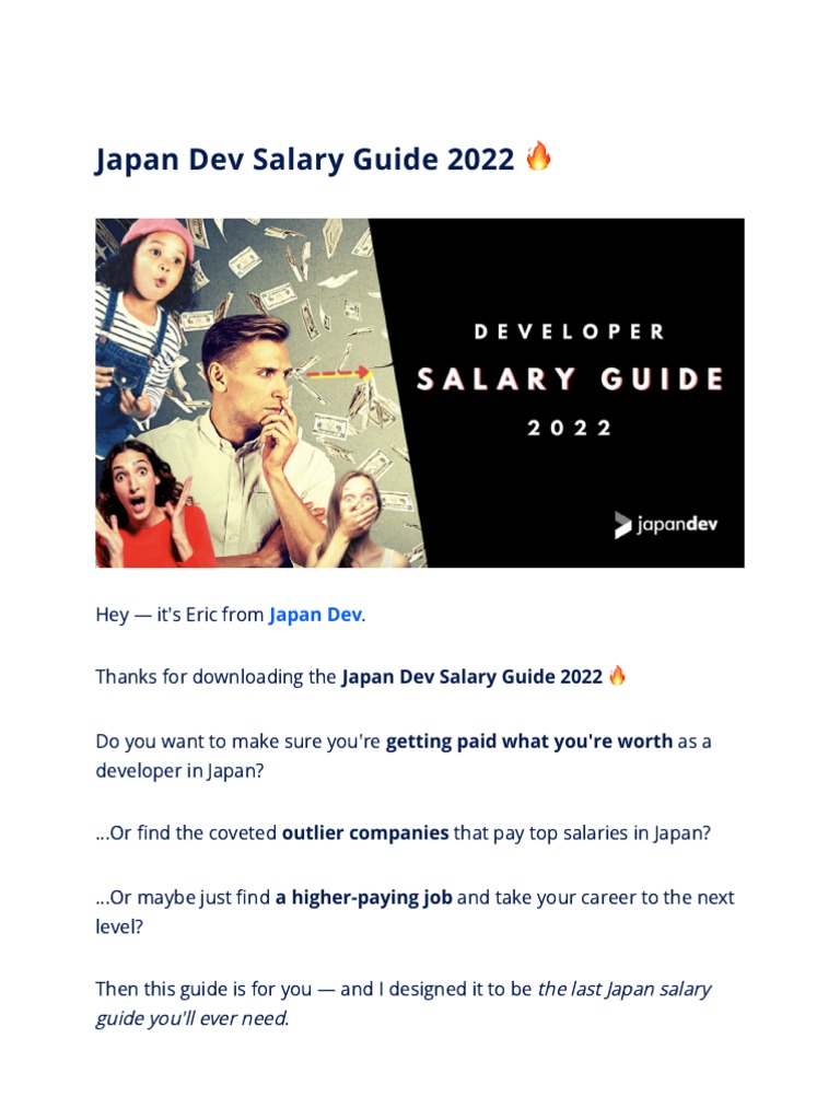 Japan Dev Salary Guide 2022 | PDF