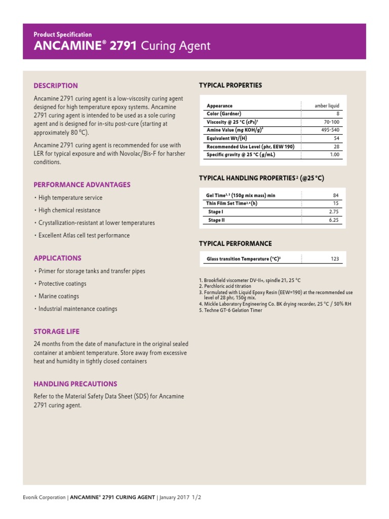 Ancamine 2791 TDS - EV | PDF