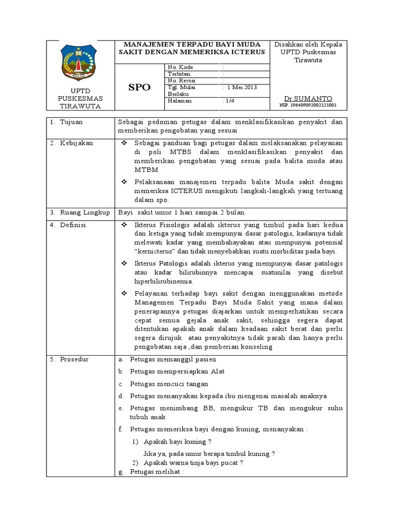 SOP MTBM Dengan Icterus | PDF