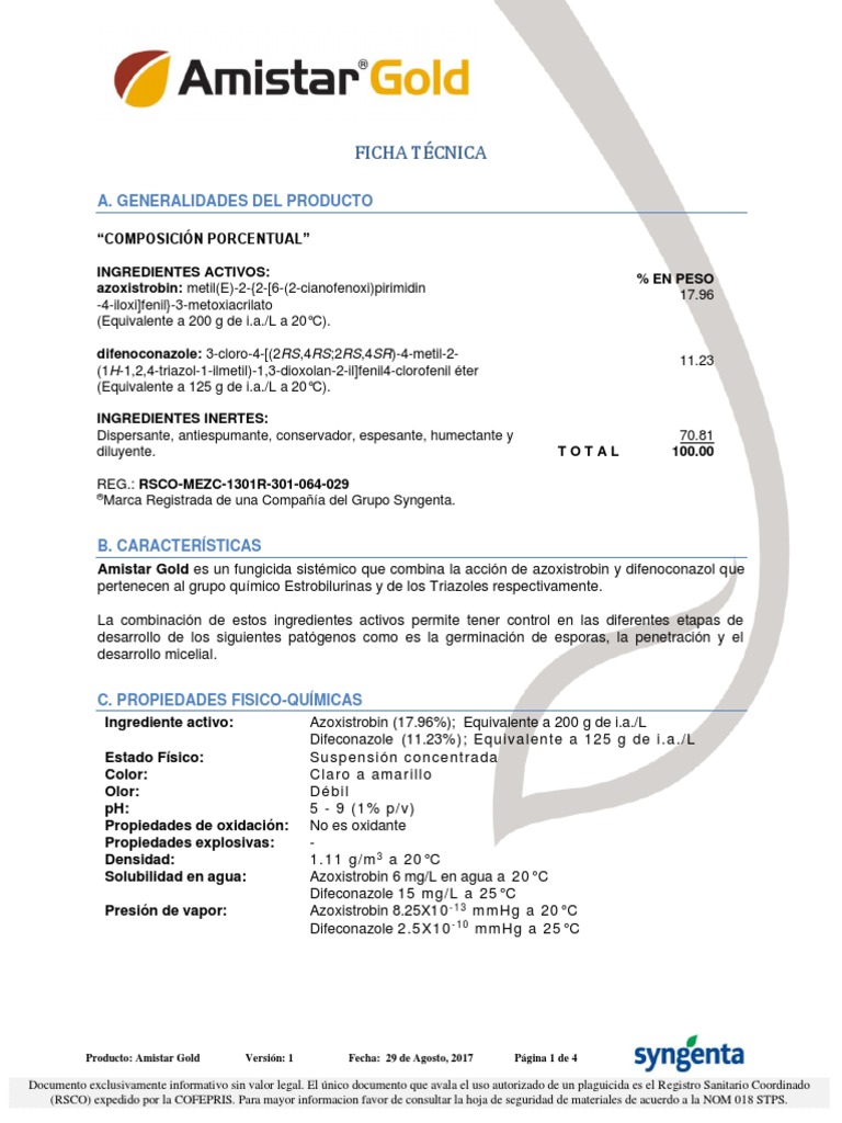 Fichatecnica-Amistar Gold | PDF