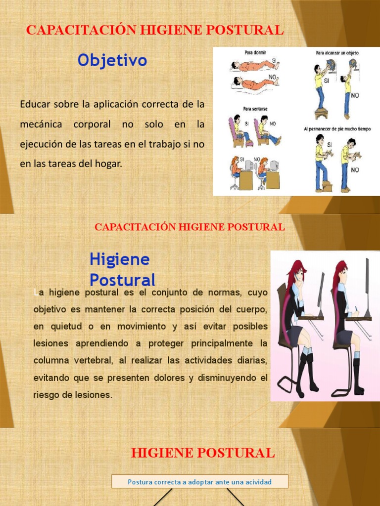 Capacitacion Higiene Postural | PDF