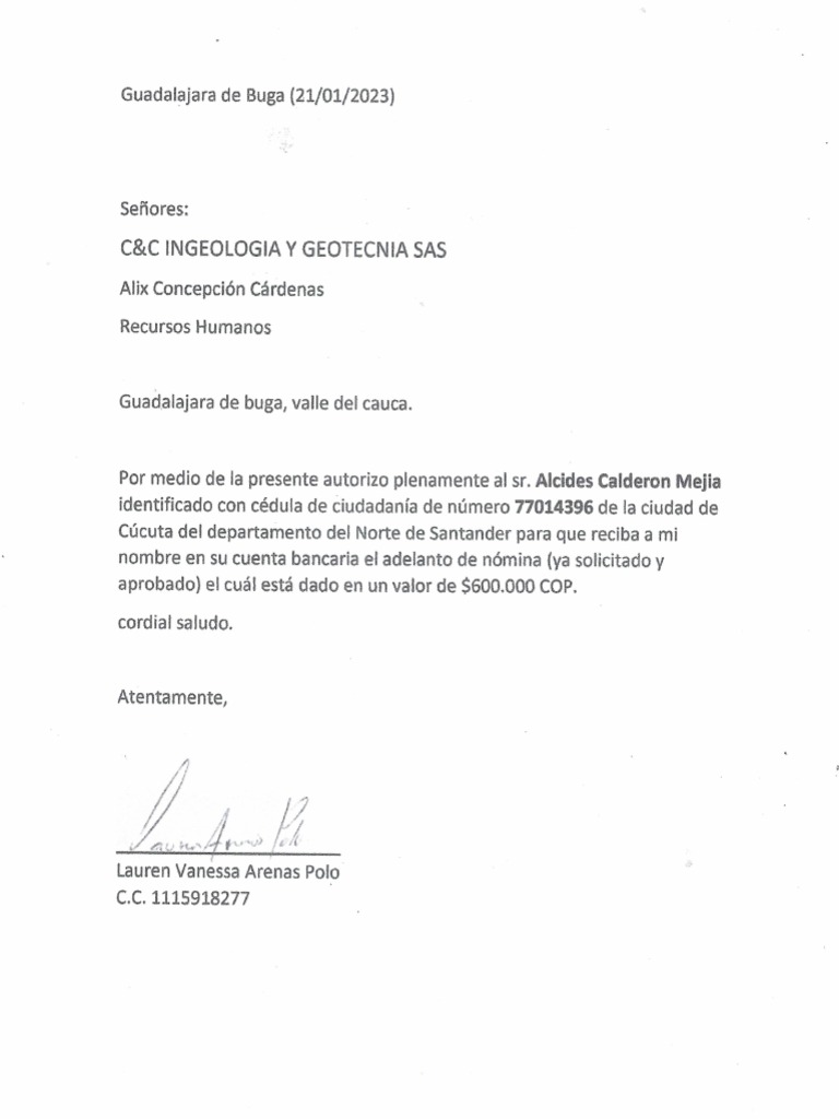 Autorización Firmada | PDF