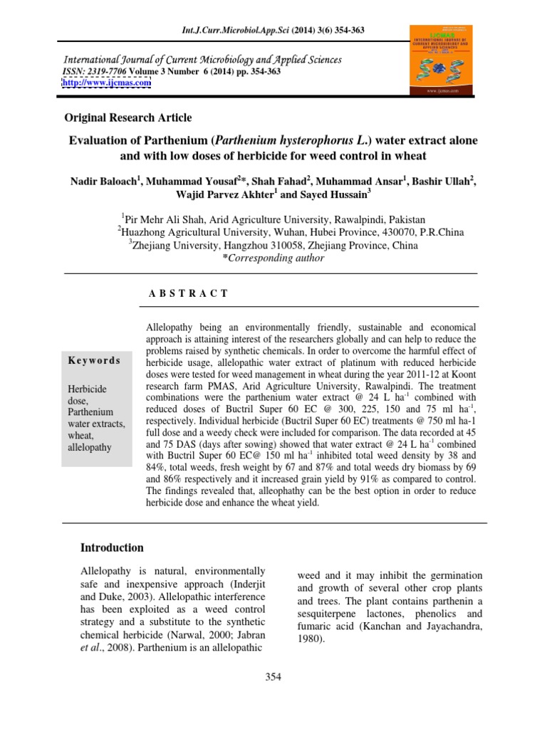 Nadir Baloach, Et Al | Download Free PDF | Herbicide | Wheat