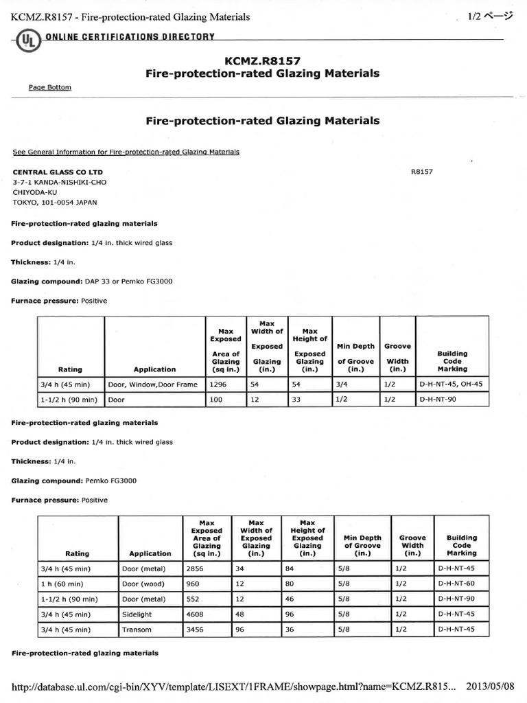 Clear Polished Wired Glass UL Certificate | PDF
