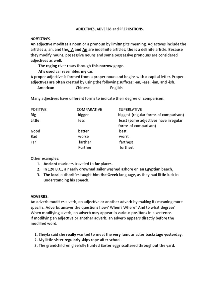 ADJECTIVES | PDF | Adjective | Adverb
