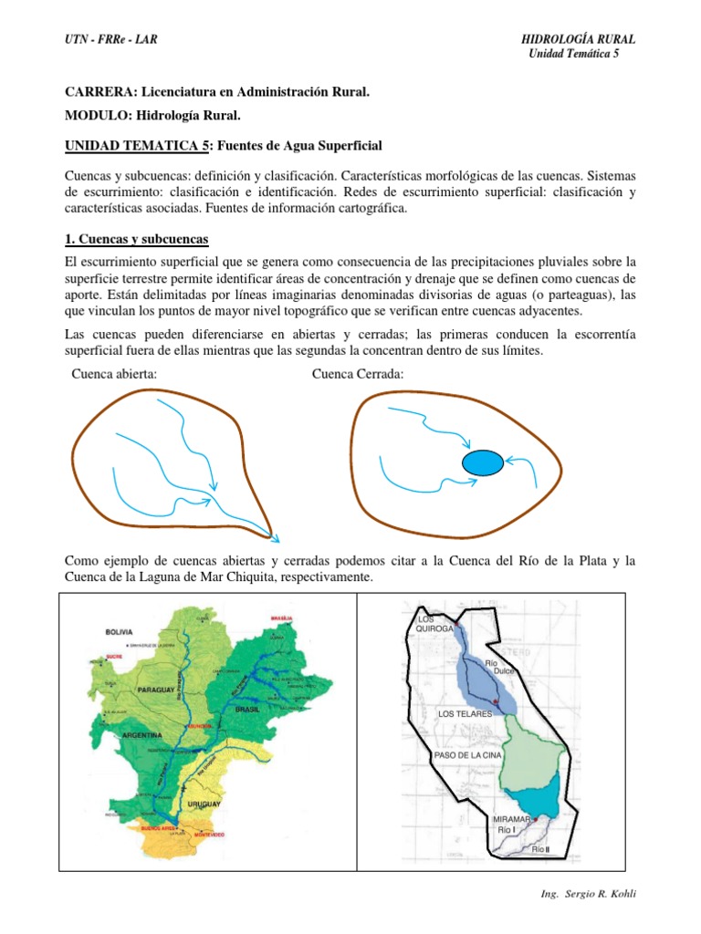 Teoría Ut05 HR | PDF | Cuenca de drenaje | Hidrología