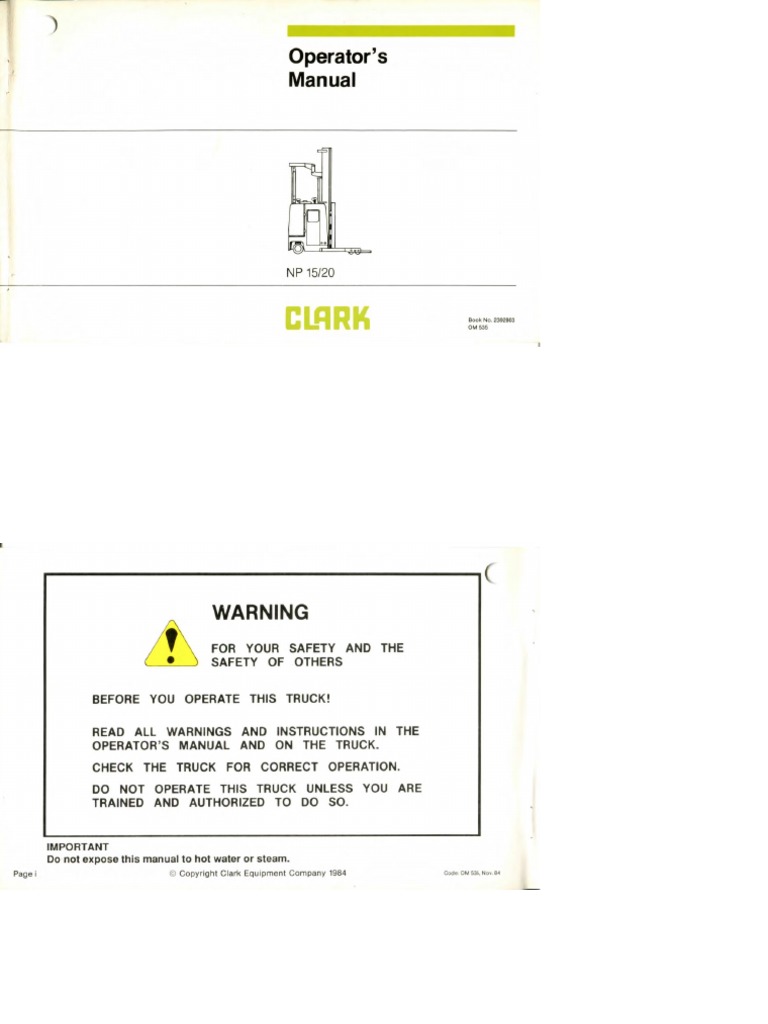 Clark Old Reach Truck | PDF