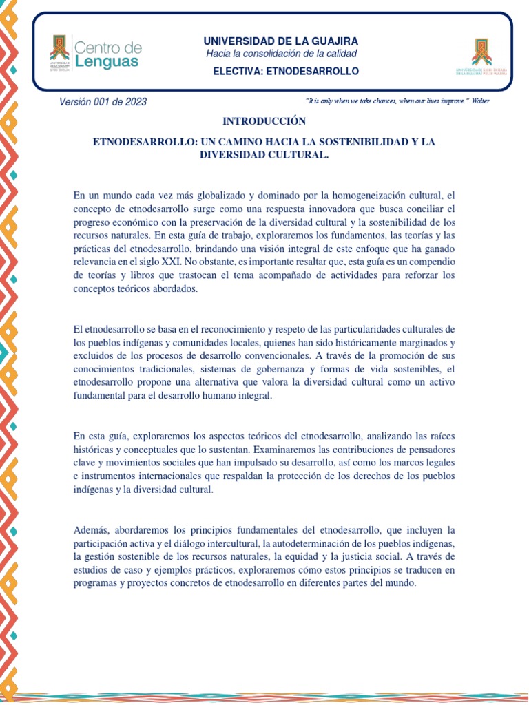 Qué Bacano Etnodesarrollo | PDF