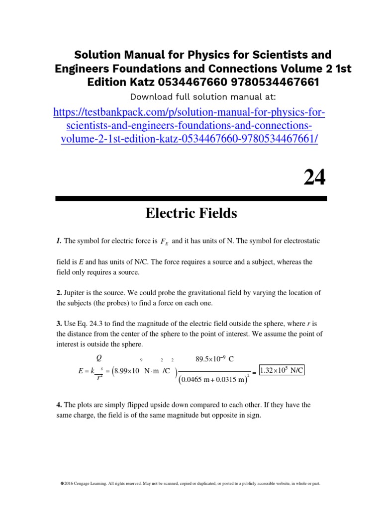 Physics For Scientists and Engineers Foundations and Connections Volume 2 1st Edition Katz ...