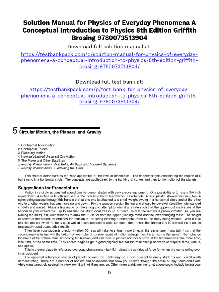 Solution Manual for Physics Concepts | PDF | Force | Velocity